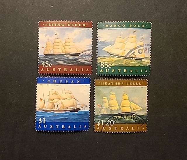 1998 AUSTRALIAN STAMP set - Sailing ships, used not hinged. $6.50 ...