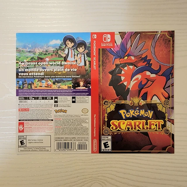 POKEMON SCARLET SWITCH Replacement Box Art Sleeve Original | No Game $8 ...