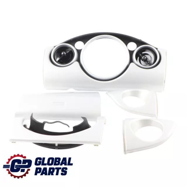 MINI R50 R53 Dashboard Panel Trim Strip Covering Set White Silver $255. ...