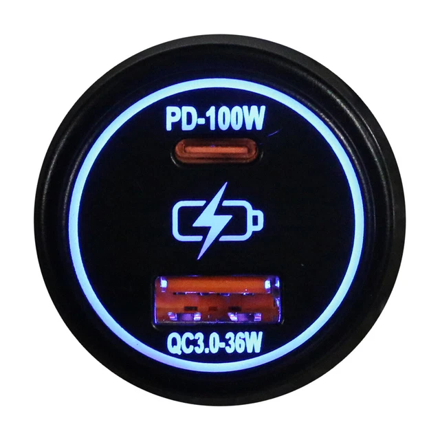 ROUND SOCKET AUXILIARY Charging Port With Dual Ctype Pd 60W Outputs $79 ...