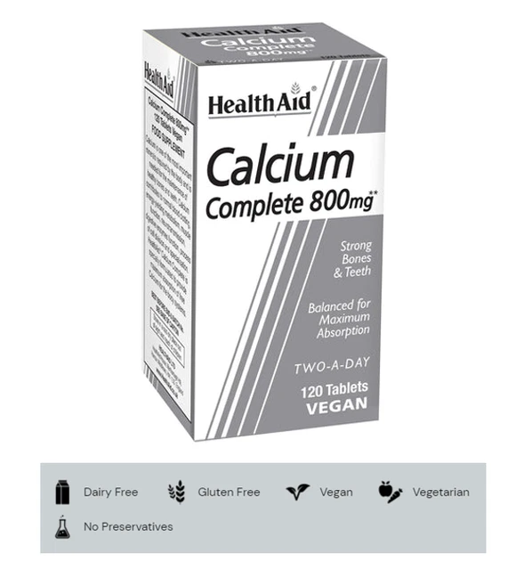 HEALTH AID CALCIUM COMPLETE 800MG - 120 TABLETS NEW UK Stock £14.99 ...