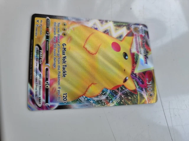 POKEMON PIKACHU VMAX 044/185 Vivid Voltage Ultra Rare Textured Full Art ...