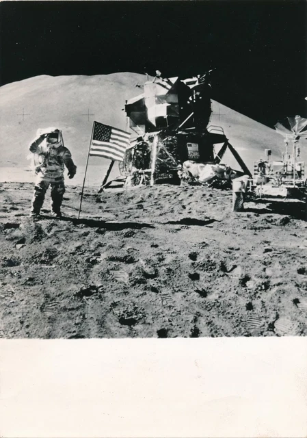 APOLLO 15 1971 tirage presse époque James IRWIN drapeau américain photo ...