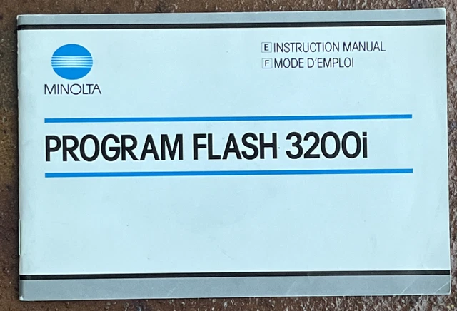 MINOLTA PROGRAM FLASH 3200i (für Dynax 7000i, 3000i) - Instruction Manual v 88 EUR 3,49 ...