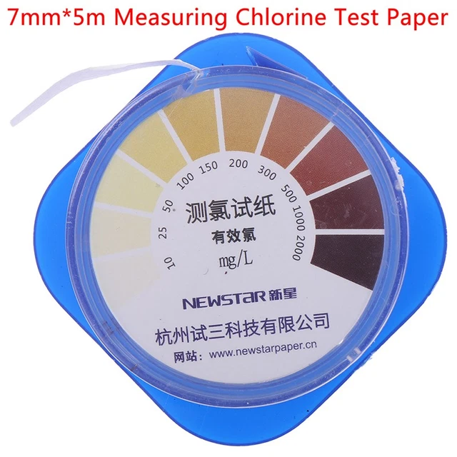 1ROLL CHLORINE TEST Paper Strips Range 10-2000mg/lppm Color Chart ...