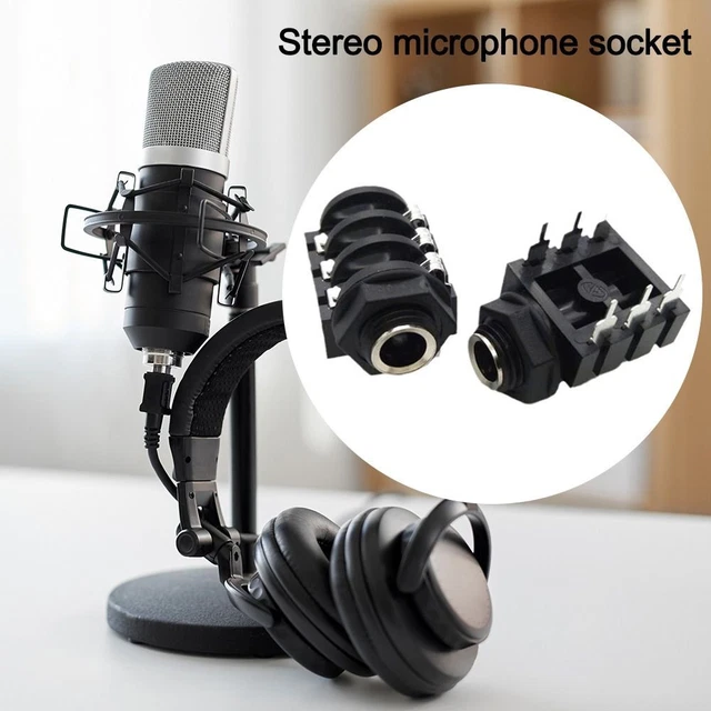 DUAL CHANNEL STEREO Female Headphone Socket 6Pin Microphone Jack Audio ...