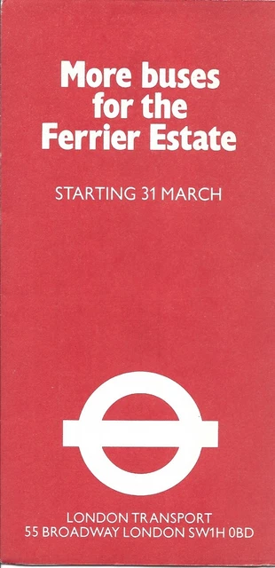 LONDON TRANSPORT MORE Buses For The Ferrier Estate - March 19Xx £1.00 ...