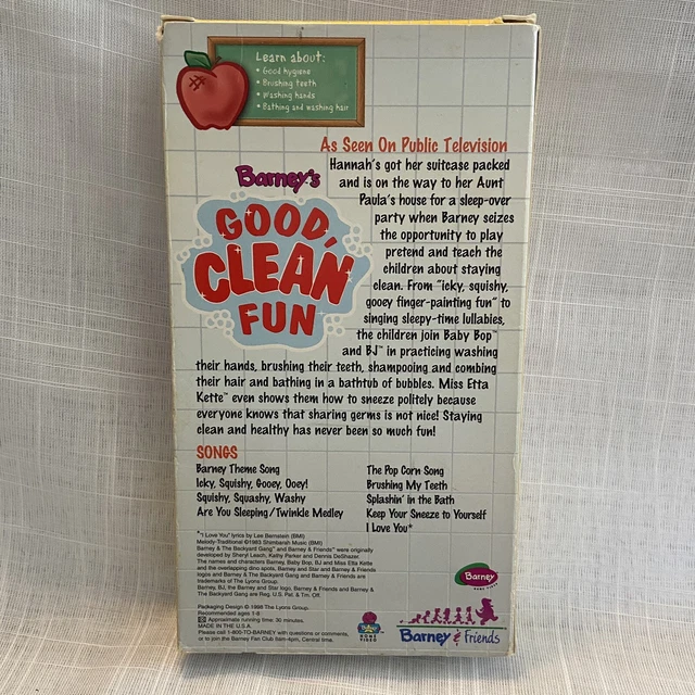 BARNEY & FRIENDS Good Clean Fun VHS Video Tape VTG Sing Along Songs $12 ...