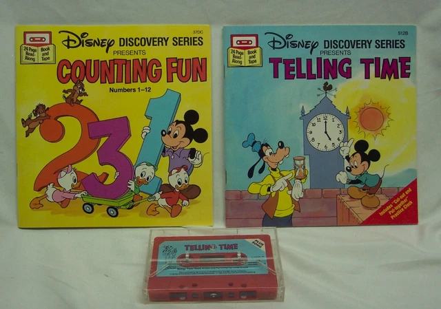 WALT DISNEY MICKEY Mouse Telling Time / Counting Fun Read Along Book ...