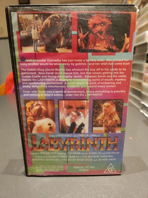 LABYRINTH - VHS Jim Henson & Lucasfilm Home Video Rare Australian ...