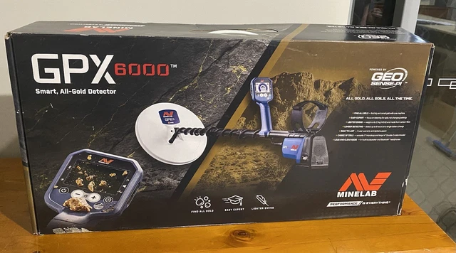 MINELAB GPX 6000 Metal Detector All Soils Headphones 11" & 14" Coils ...