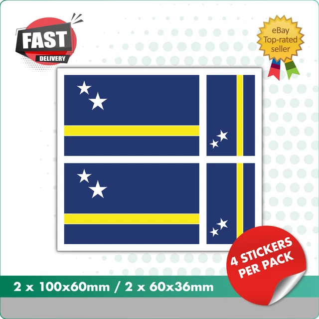 4 X ADESIVI LAPTOP BANDIERA CURAÇAOAN CURAÇAO AUTO VINILE FURGONE IPAD ...