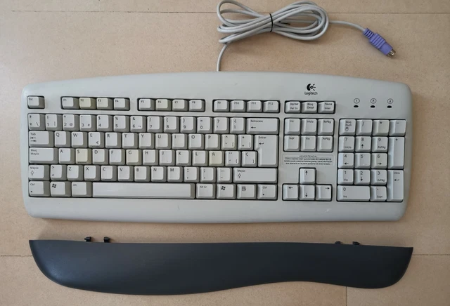 TECLADO CABLE LOGITECH Deluxe Keyboard PS2 Y-SU45 vintage español ...
