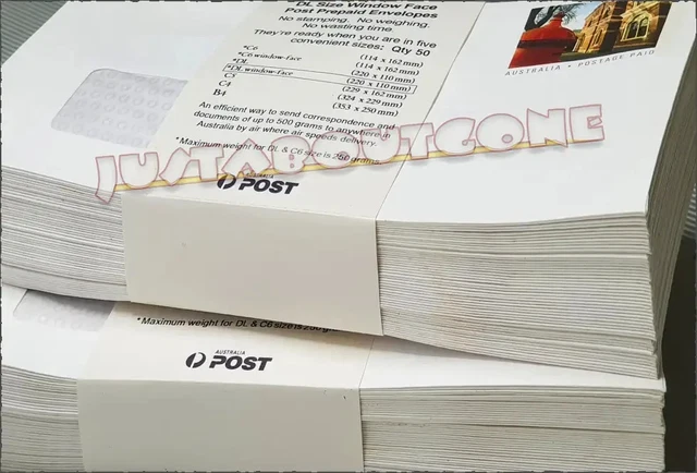 50X PREPAID DL Australia Post Small Letter Envelopes AU Bulk Lot Sale ...