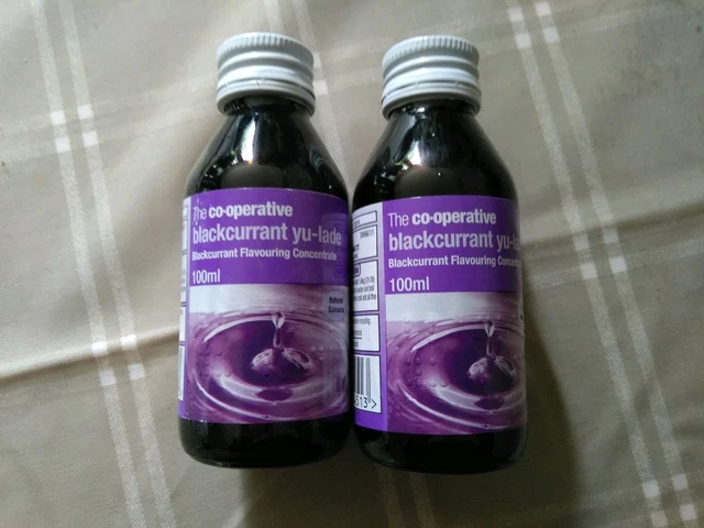 2 CO-OP BLACKCURRANT Yu-Lade Bottles concentrated flavouring Essence ...