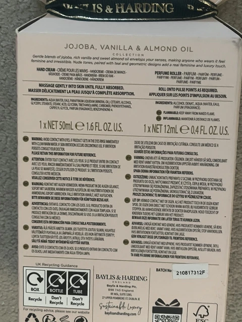 BAYLIS & HARDING Christmas cracker hand cream and perfume roller set ...