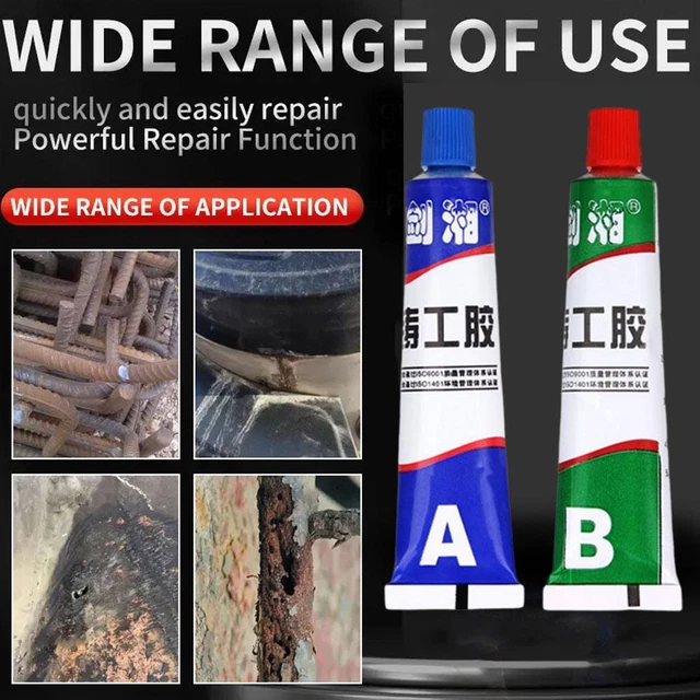 INDUSTRIAL HEAT RESISTANCE Cold Weld Metal Repair Paste Adhesive A&B ...