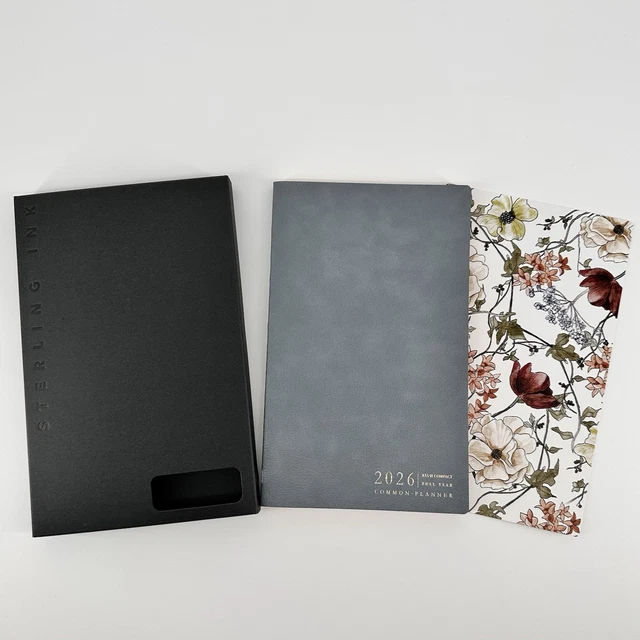 STERLING INK 2026 A5 Slim Horizontal Full Year Compact Common Planner ...