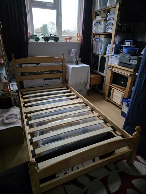 SOLID PINE WOOD 3ft Single Bed Frame + Silientnight Mattress £63.10 ...