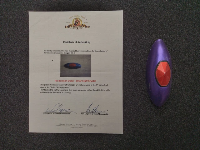 STARGATE SG1 - prop original des studios + artwork - Cristal Intar de ...