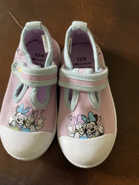 MINNIE MOUSE CANVAS Shoes Toddler First Walkers Pumps Disney Trainers ...