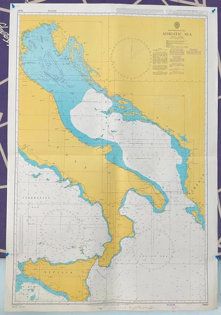 AMIRAUTÉ 1440 MÉDITERRANÉENNE Mer Adriatique Carte Chart Maritime ...
