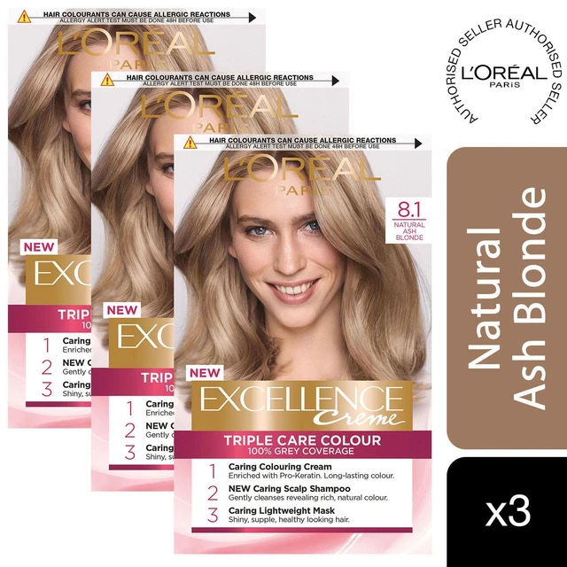 Loreal Paris Excellence Creme Permanent Hair Dye 8 1 Natural Ash