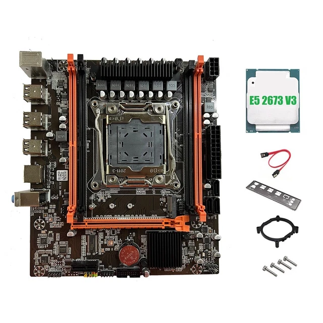 X99E MOTHERBOARD+E5 2673 V3 CPU Dual Channel Supports 4XDDR4 RECC PCIE ...