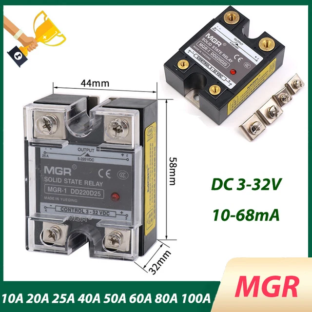 SINGLE PHASE SOLID State Relay DC-DC 3-32V MGR 10/20/25/40/50/60/80 ...