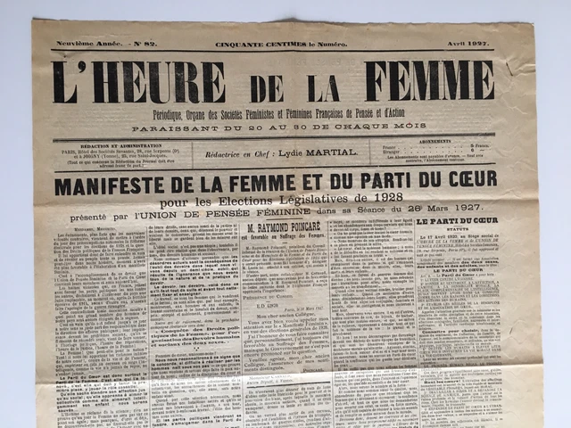 JOURNAL PÉRIODIQUE MENSUEL pensée féministe L'HEURE DE LA FEMME N°82 ...