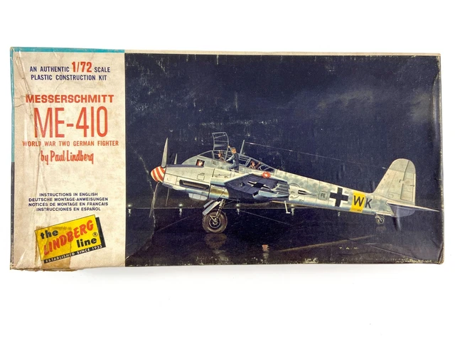 VINTAGE LINDBERG 1/72 model kit Messerschmitt ME-410 WW2 German Fighter ...