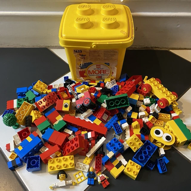 VINTAGE LEGO & Duplo Bundle Bricks Duplo Storage Box 1623 Mini Figures ...