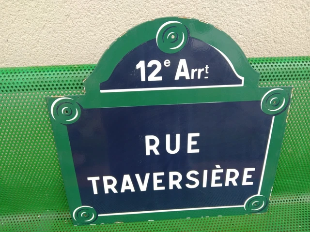 PLAQUE EMAILLEE RUE De Paris Rue Traversiere ...12 Eme Ar Etat Neuf..50 ...