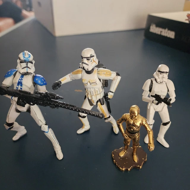 LOT OF STAR Wars Die Cast Figures C3PO Sandtrooper 501st Legion Clone ...