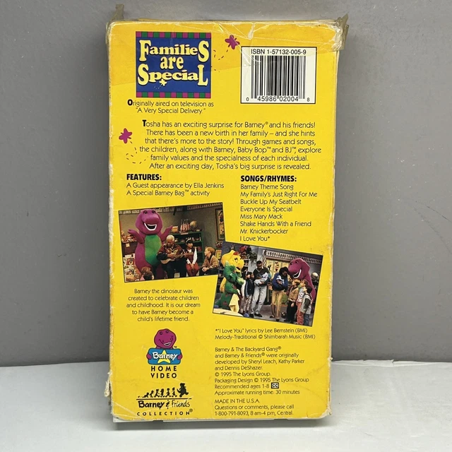 BARNEY & FIENDS Collection Families Are Special VHS Video Tape Vintage ...