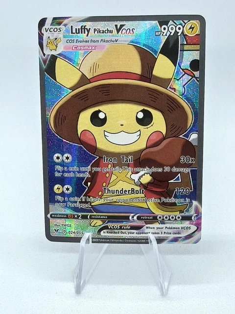 PIKACHU POKEMON LUFFY One Piece Op Pika Carte Card Holo Prism Manga ...