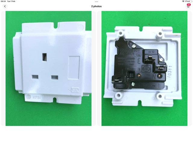 MK ELECTRIC POWERLINK PVC Busbar Trunking UnSwitched Socket Dado 1950 ...
