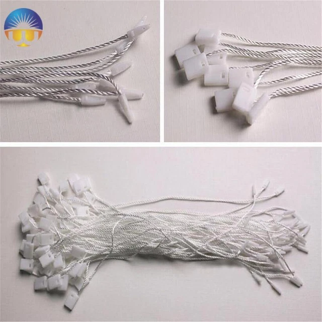 200 PIECES HANG Tag Nylon String Snap Lock Pin Loop Fastener Hook Ties ...
