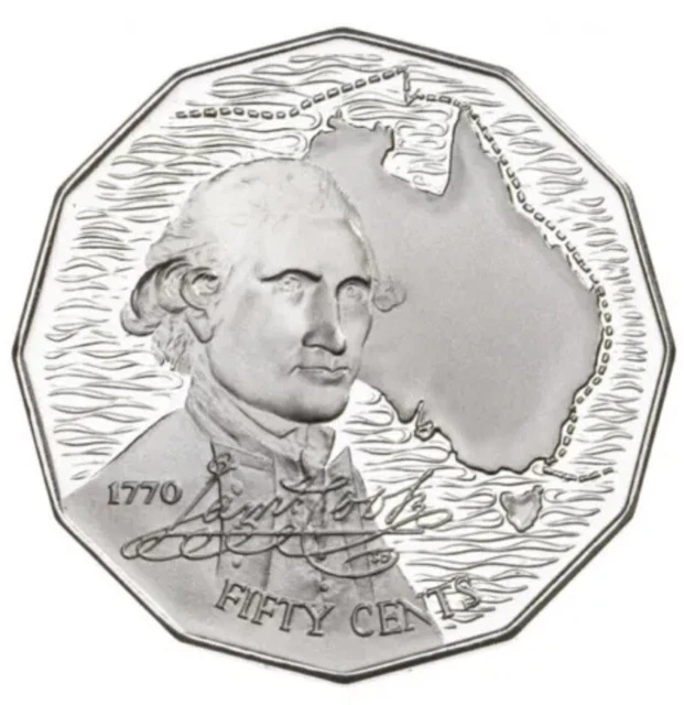 1970 BICENTENARY OF CAPTAIN JAMES COOK FIFTY CENT 50c COIN-BULK BUY X ...