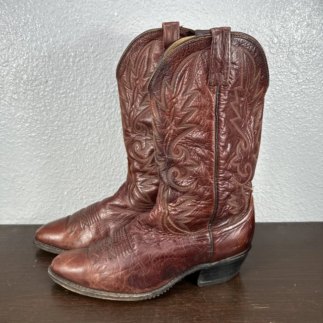 DAN POST WESTERN Boots Mens Cowboy Milwaukee Tan Mignon Corona Size 10. ...