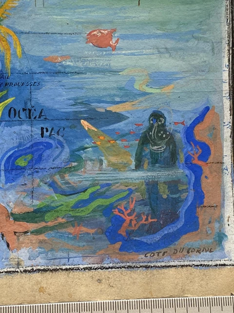 ANTIQUE DRAWING JEAN Terles Gulliver Captain Robinson Crusoe Tale ...