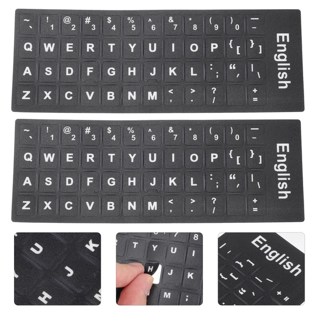 10 SHEETS FOREIGN Language Keyboard Stickers Labels Alphabet Letter ...