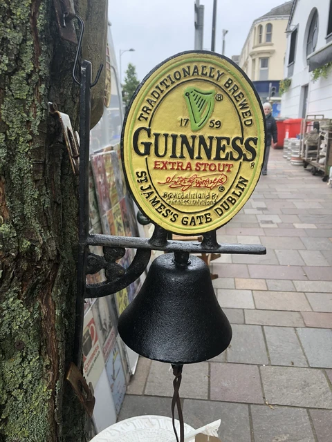CAST IRON GUINNESS Wall Mounted Bell £59.00 - PicClick UK