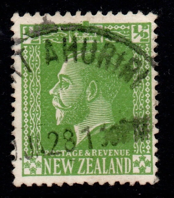 NEW ZEALAND 1915 1/2d GREEN KING GEORGE V (SURFACE) STAMP VFU $0.50 ...