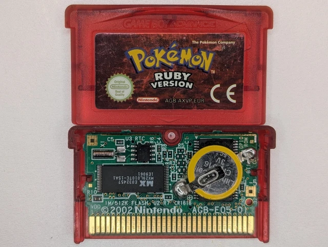 GENUINE POKÉMON RUBY (GBA) – New Battery (RTC OK) – Tested & Authentic ...