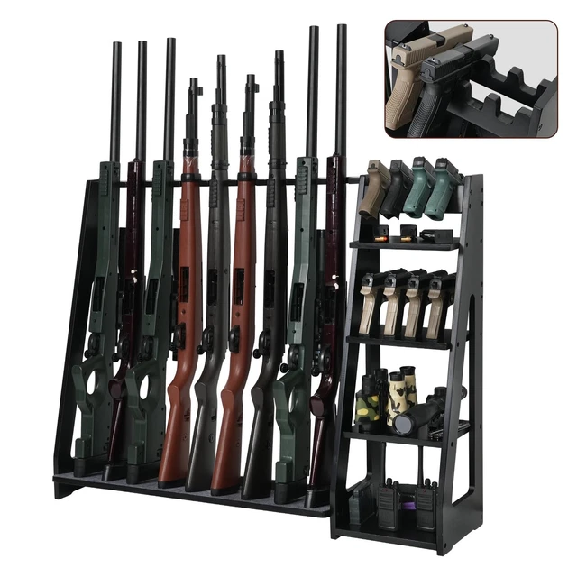 GUN RACK FLOOR Rifle Racks with Pistol Rack, Indoor Shotgun Holder for ...