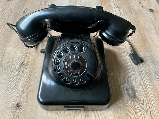 GENUINE 50S/60S Vintage Retro Black German BAKELITE Rotary Dial ...
