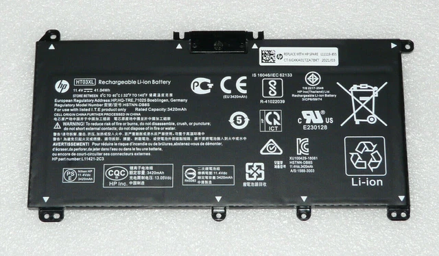 NEW GENUINE HP 15-CS 15-CW 15-DA 15-DB 15S-FQ BATTERY 41Wh L11119-855 ...
