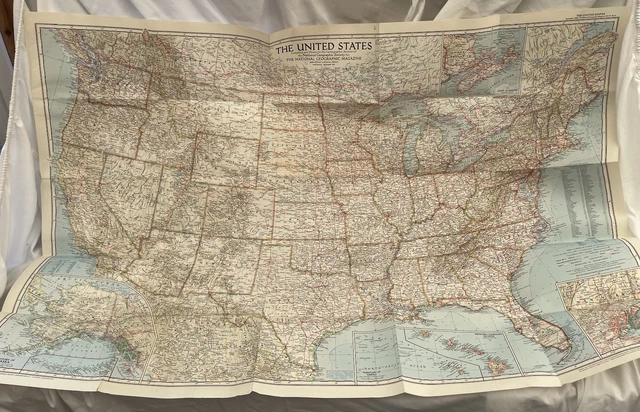 VINTAGE NATIONAL GEOGRAPHIC Map The United States Of America September ...