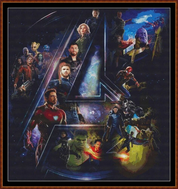 AVENGERS 1 GRILLE de point de croix (punto cruz) [Film Marvel] EUR 20 ...